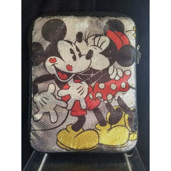 Disney | Bags | Vtg Disney Parks Minnie Mickey Kiss Bling Sequin Ipad ...